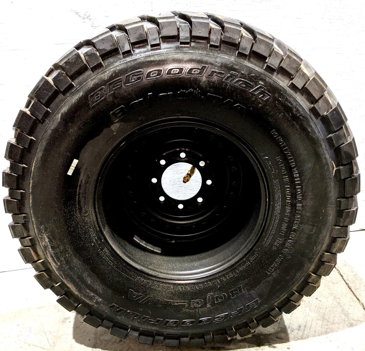 BF Goodrich Baja T/A 37X12.50R16.5LT Tire Mounted on 24 Bolt Rim with CTIS - 100% Tread HMMWV